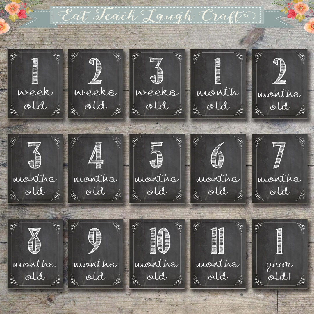 15 Printable Baby Milestone Chalkboard Signs - First Year Baby Signs ...