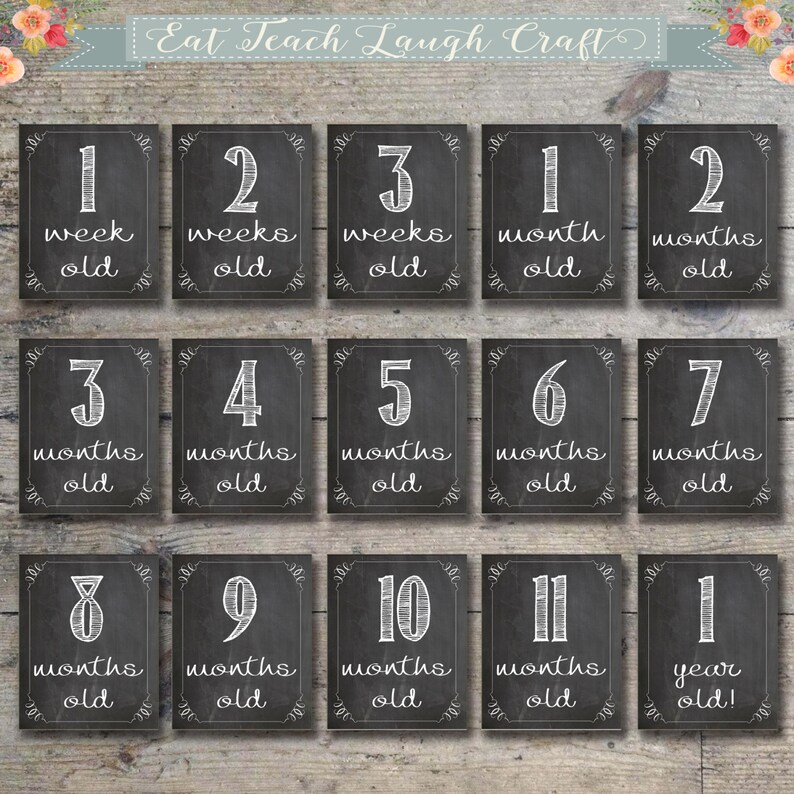 15 Printable Baby Milestone Chalkboard Signs - First Year Baby Signs ...