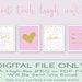 SET OF 4 Pink & Gold Glitter Nursery Prints - Baby Girl's Room Decor ...