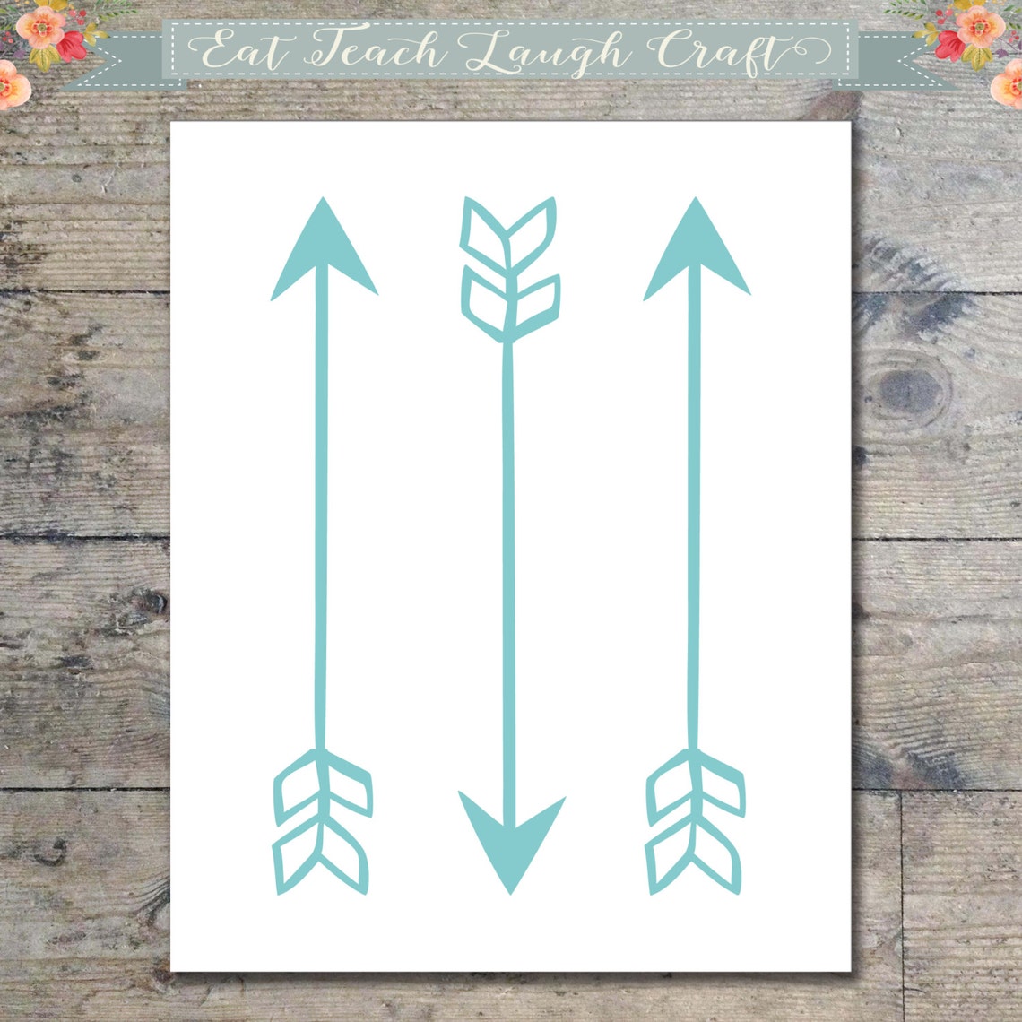 Arrow Nursery Print Teal Arrows Arrow Print Nursery Print | Etsy
