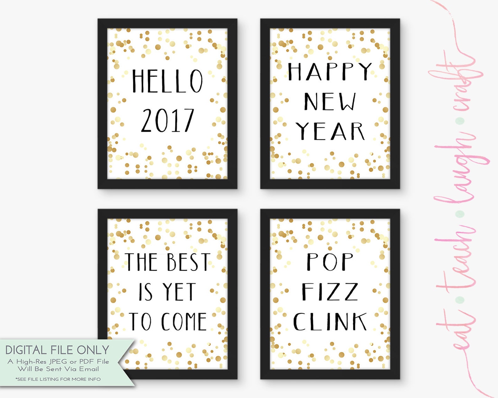 Happy New Year DIY Printable Sign New Year's Eve Print - Etsy