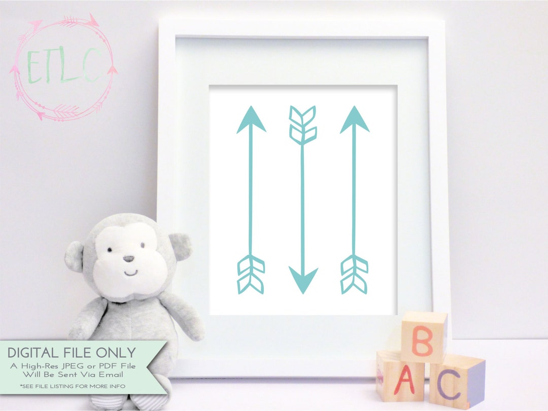 Arrow Nursery Print, Teal Arrows, Arrow Print, Nursery Print, Nursery ...