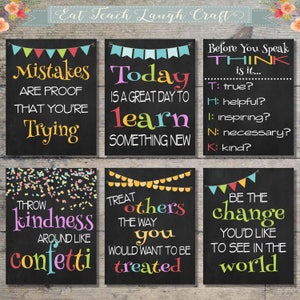THINK Before You Speak Poster - Classroom Chalkboard Print, Classroom ...