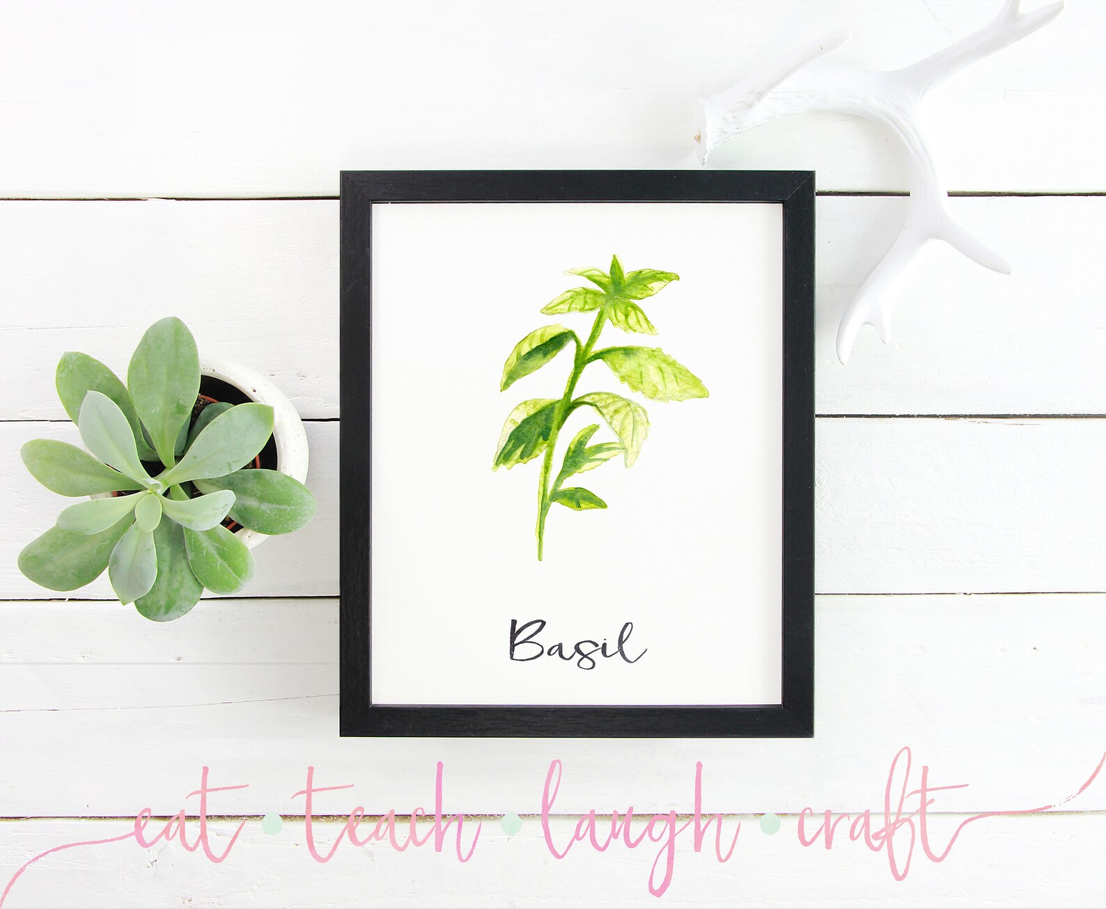 Basil Kitchen Herb Print DIY Printable Sign Kitchen Decor - Etsy