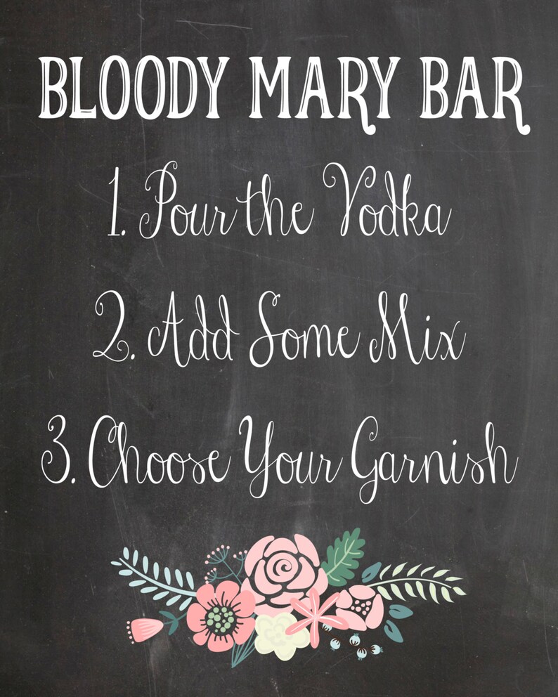 Bloody Mary Bar Chalkboard Sign Chalkboard Wedding Shower - Etsy