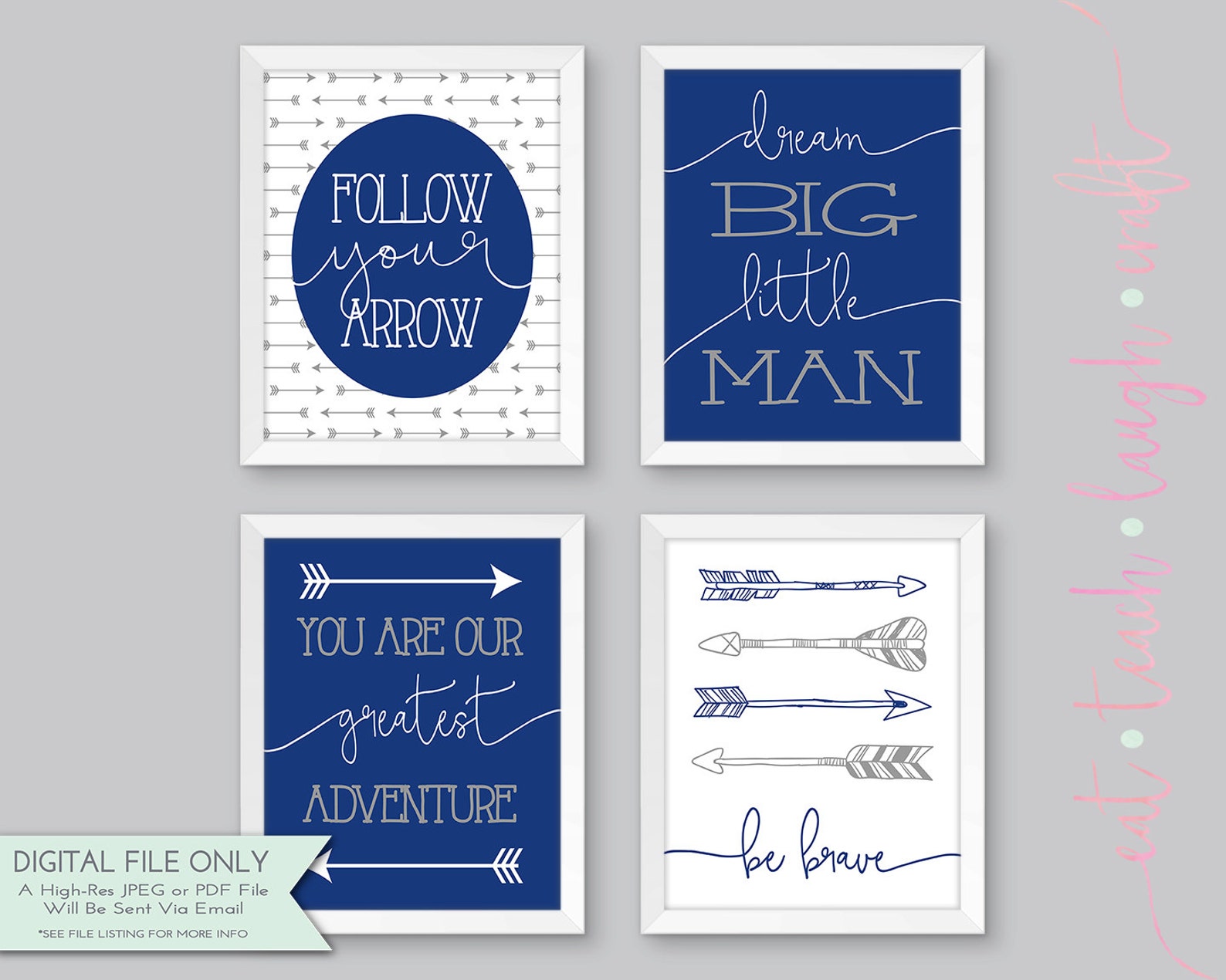 SET OF 4 Arrows Themed Nursery Prints Baby Boy's Room | Etsy