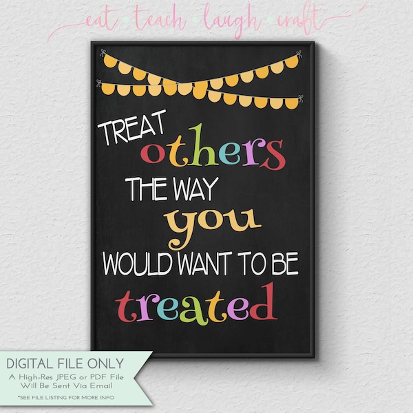 Treat Others You Want to Be Treated Poster - Etsy