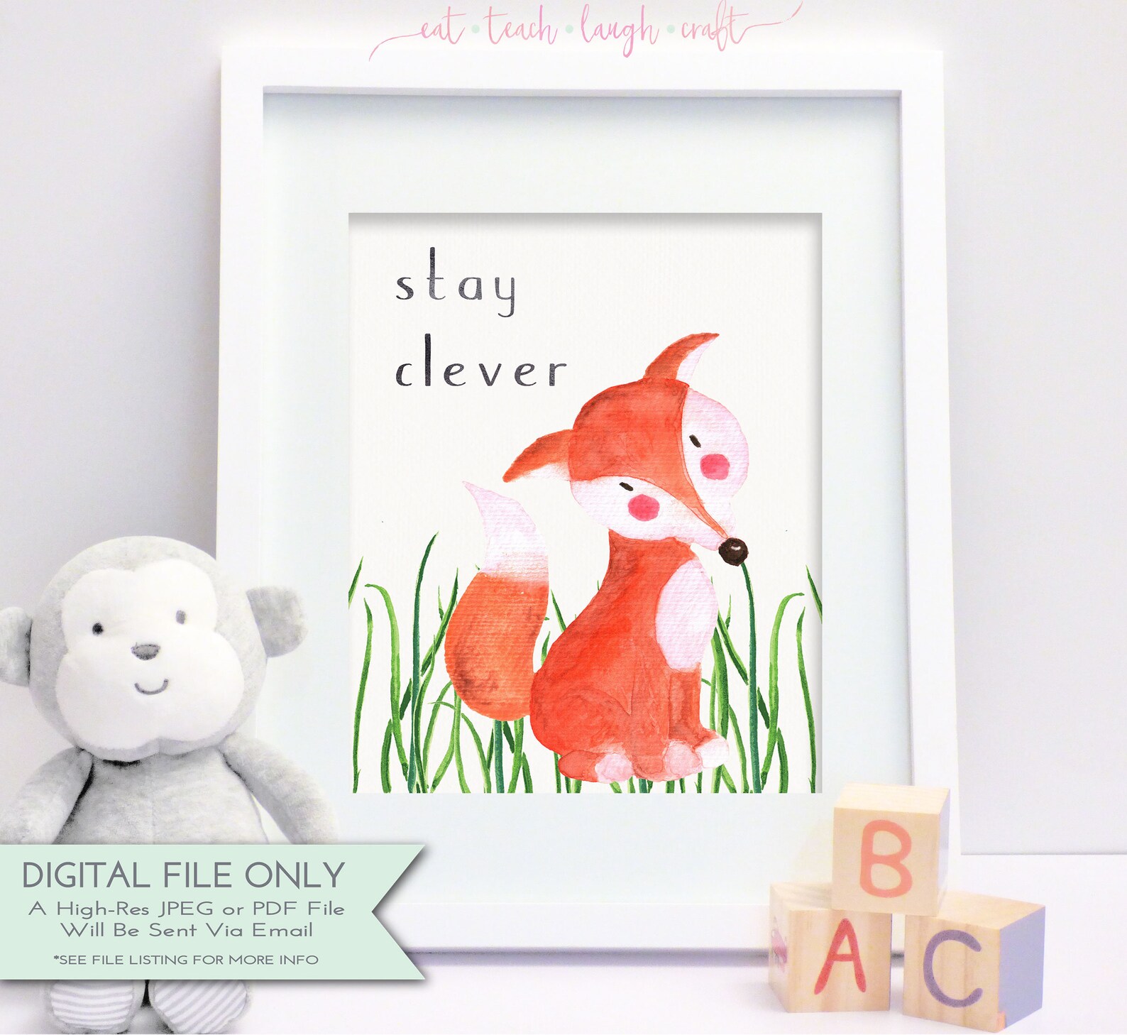 40% OFF Set of 4 Watercolor Woodland Animals Kids' Art - Etsy