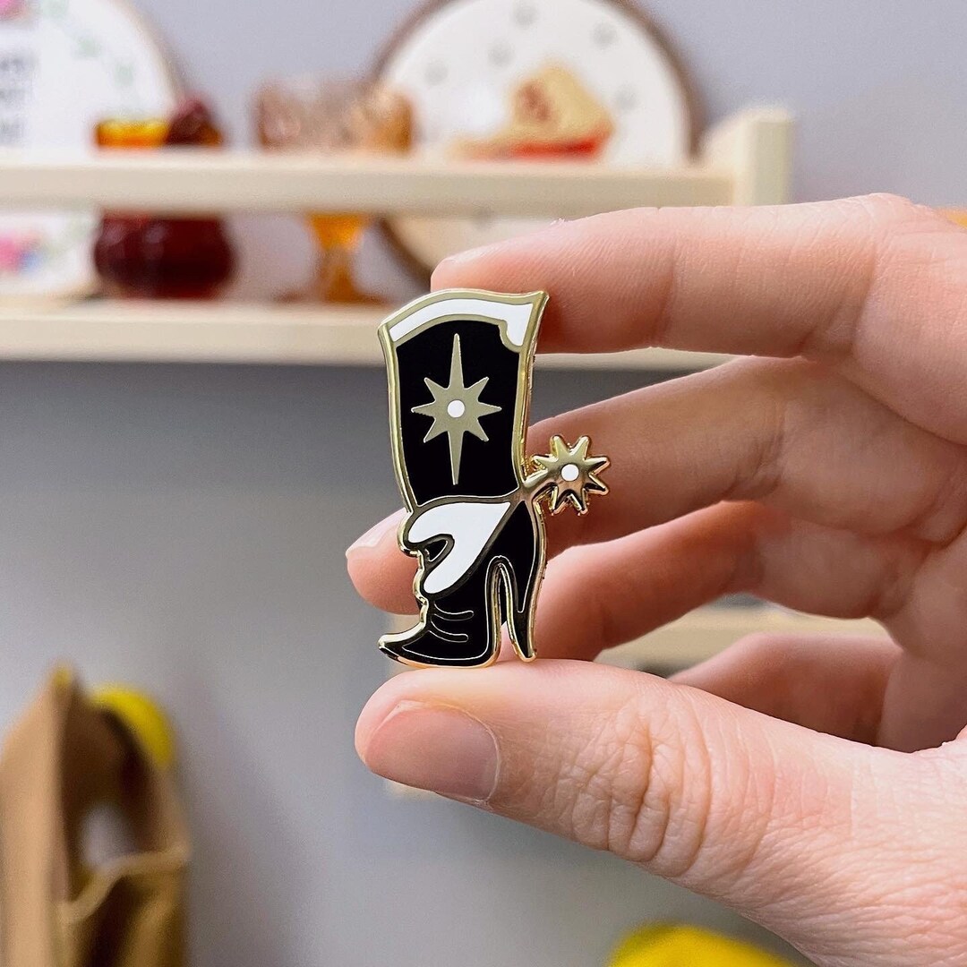 Cowboy Boot Enamel Pin, Cowgirl Boot Enamel Pin, Western Pin, Bag ...