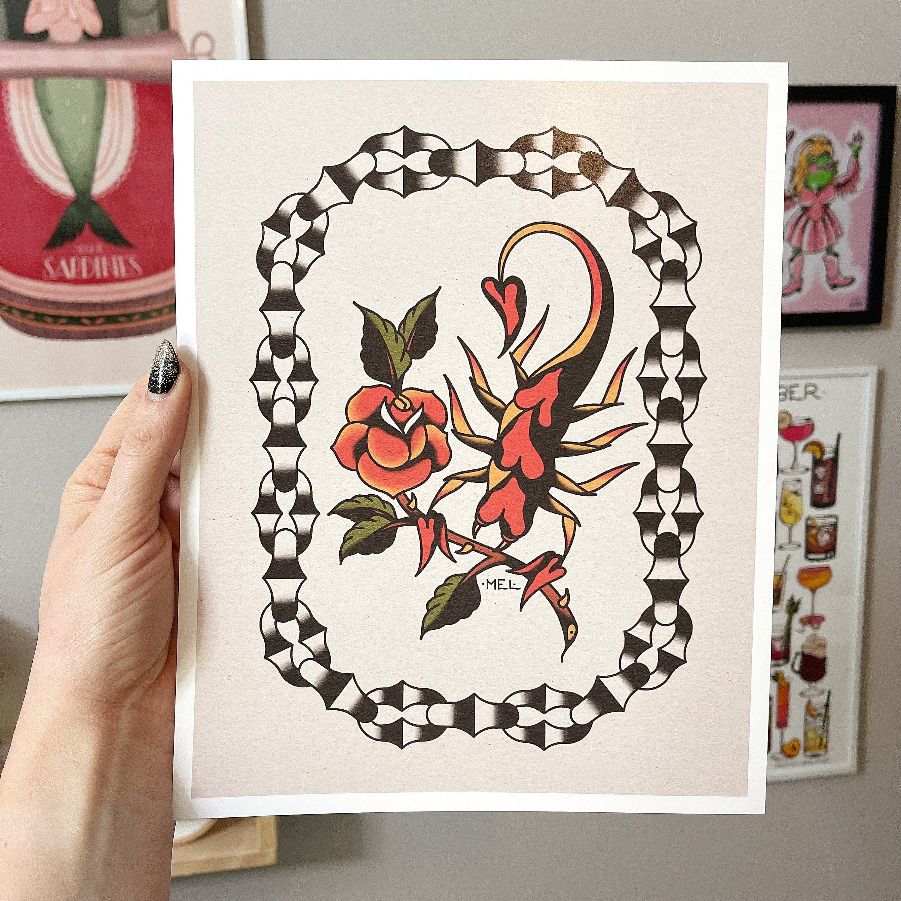 Traditional Rose Tattoo Flash Sheets