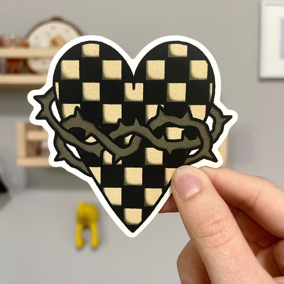 Heart Sticker, Sacred Heart Tattoo Sticker, Love, Tattoo Flash Sticker ...