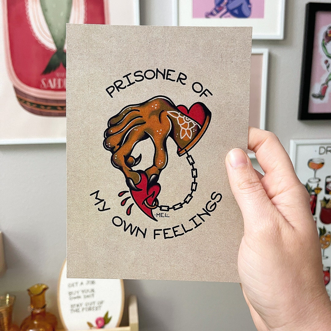 Prisoner of My Own Feelings Flash Sheet, Prisoner of Love Tattoo Print ...