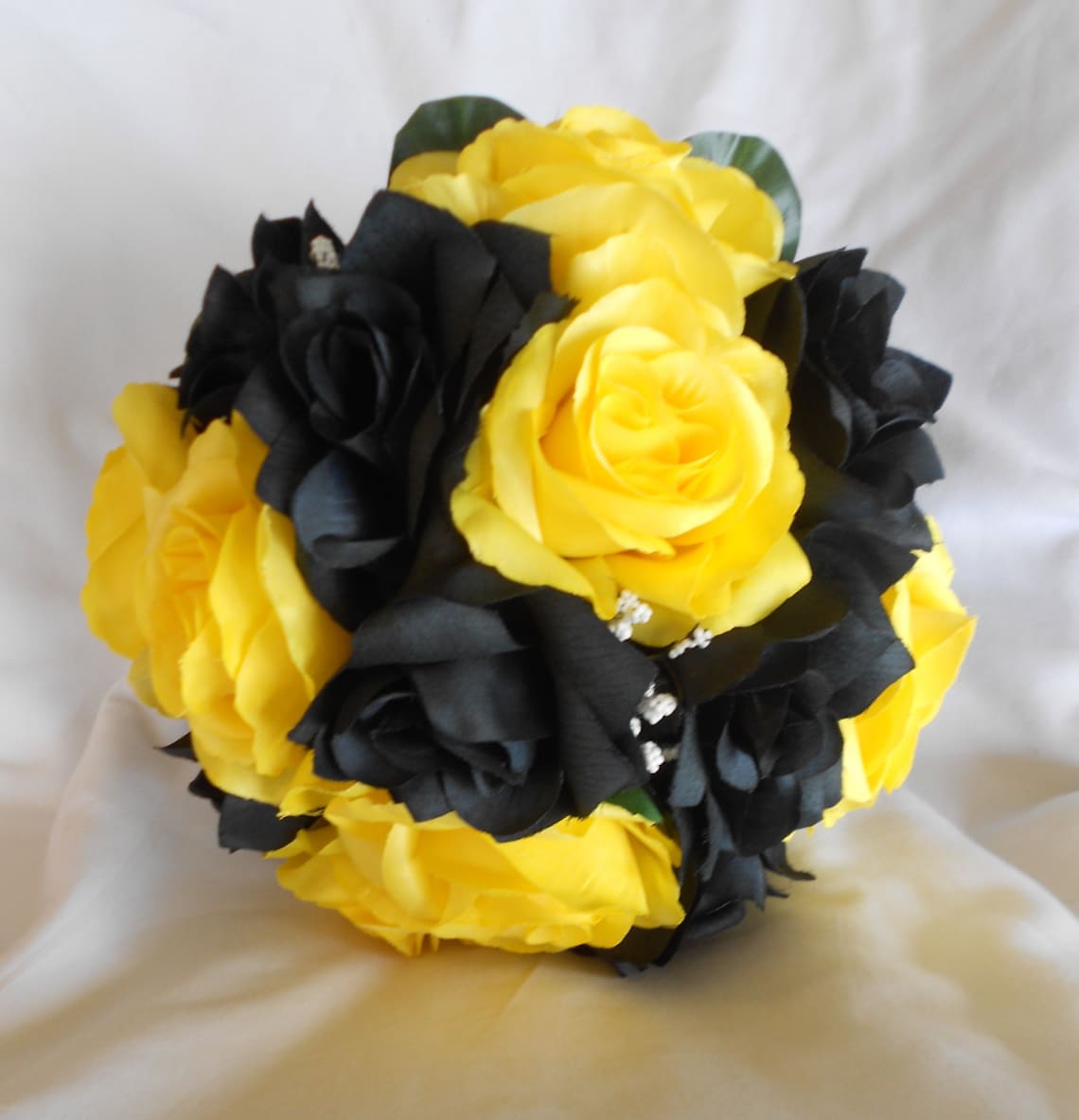 Yellow and Black Roses Bouquets Set of 4 Bridesmaids With - Etsy