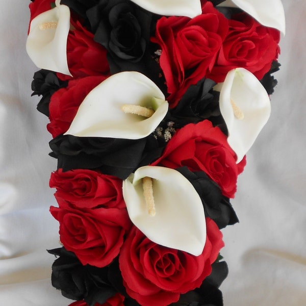 Red Black Bouquet - Etsy