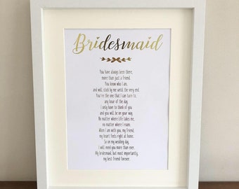 Bridesmaid poem | Etsy
