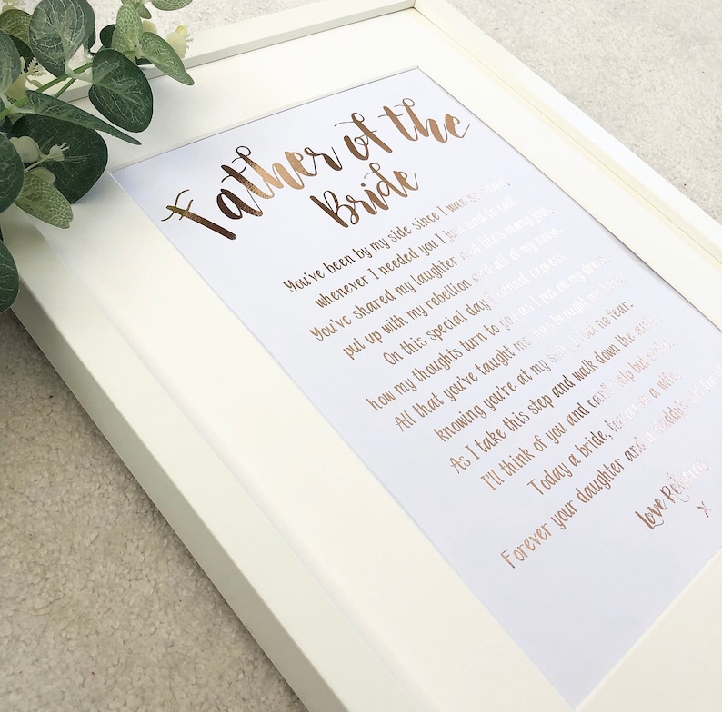 Father of the Bride Print Father of the Bride Foil Print - Etsy UK