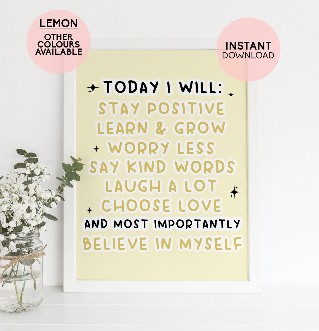 Affirmation Childrens Print, Printable Art, Affirmation for Nursery ...