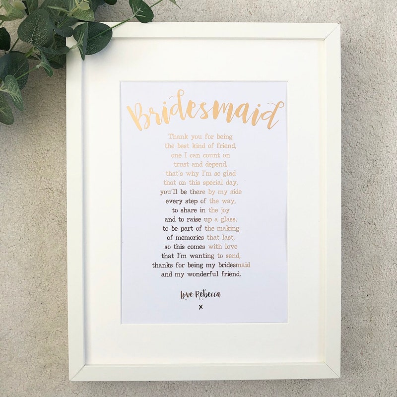 Bridesmaid Poem - Etsy
