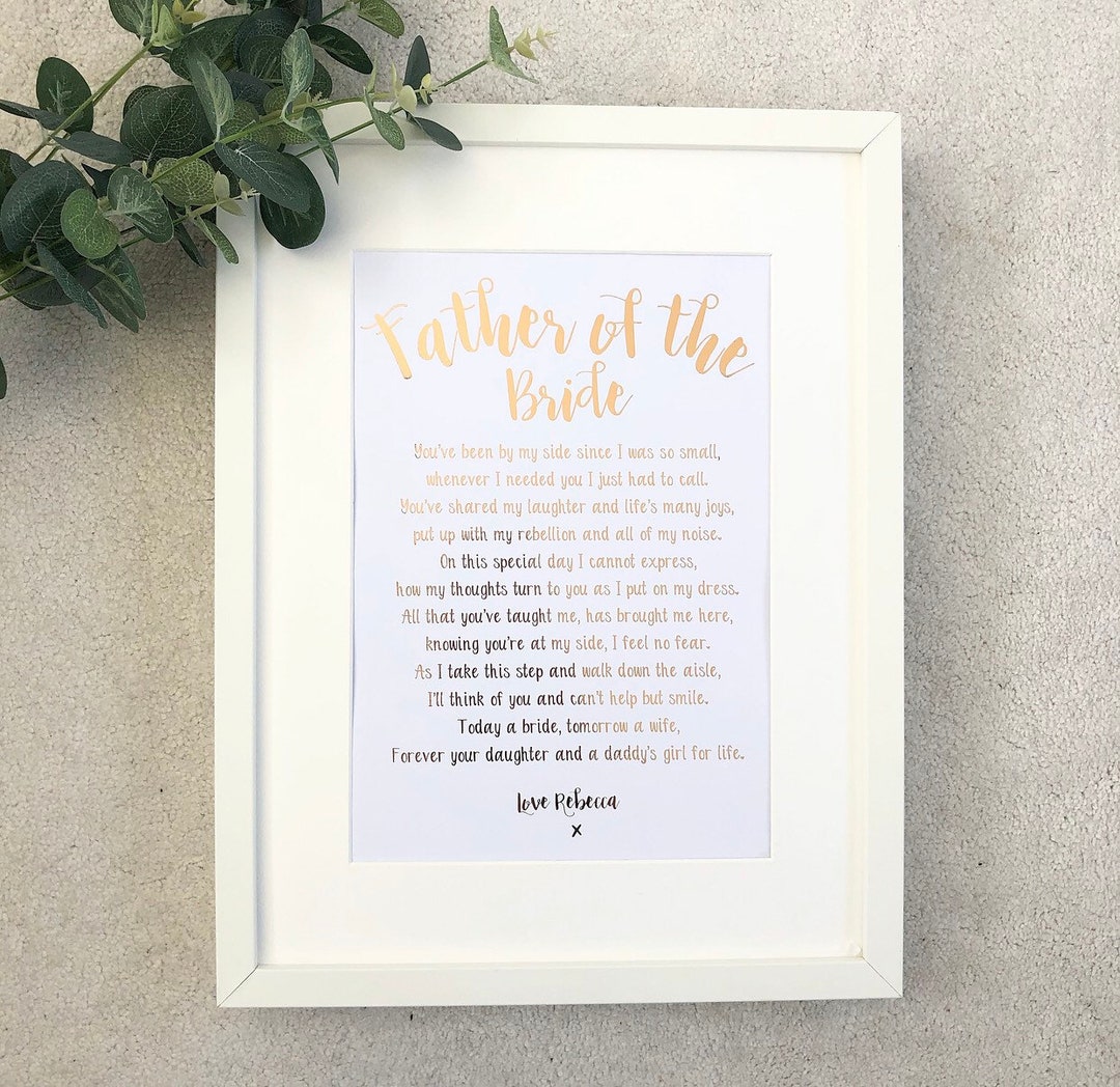 Father of the Bride Print, Father of the Bride Foil Print, Gift for ...