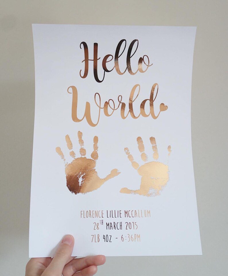 Childrens Handprints Gift, New Baby Handprint, Baby Handprint ...