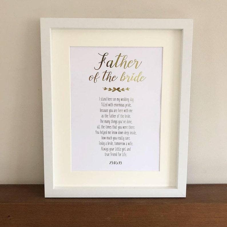 Father of the Bride Gift Father of the Bride Foil Print - Etsy