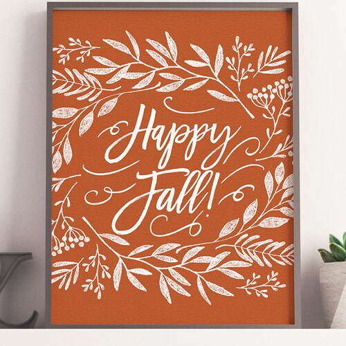 Fall Printable Sign Fall Wall Art Printable Art Autumn | Etsy