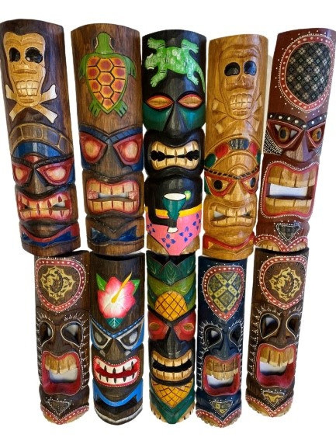 Gitzell Fairtrade: Set of 5 Large Assorted Polynesian 20" Hawaiian Tiki ...