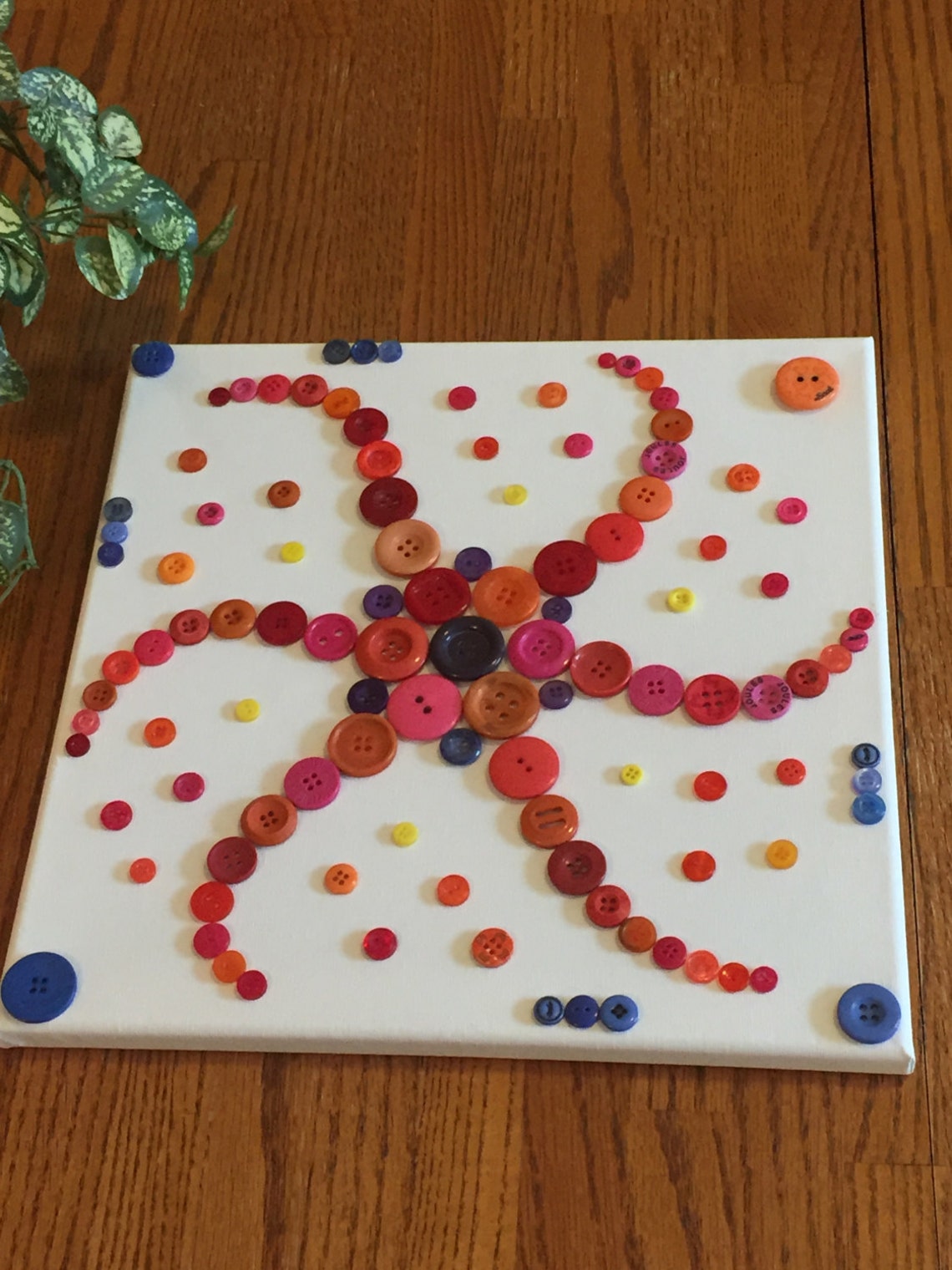 Button Art - Canvas Button Art - Buttons on Canvas - Wall Art - Button ...