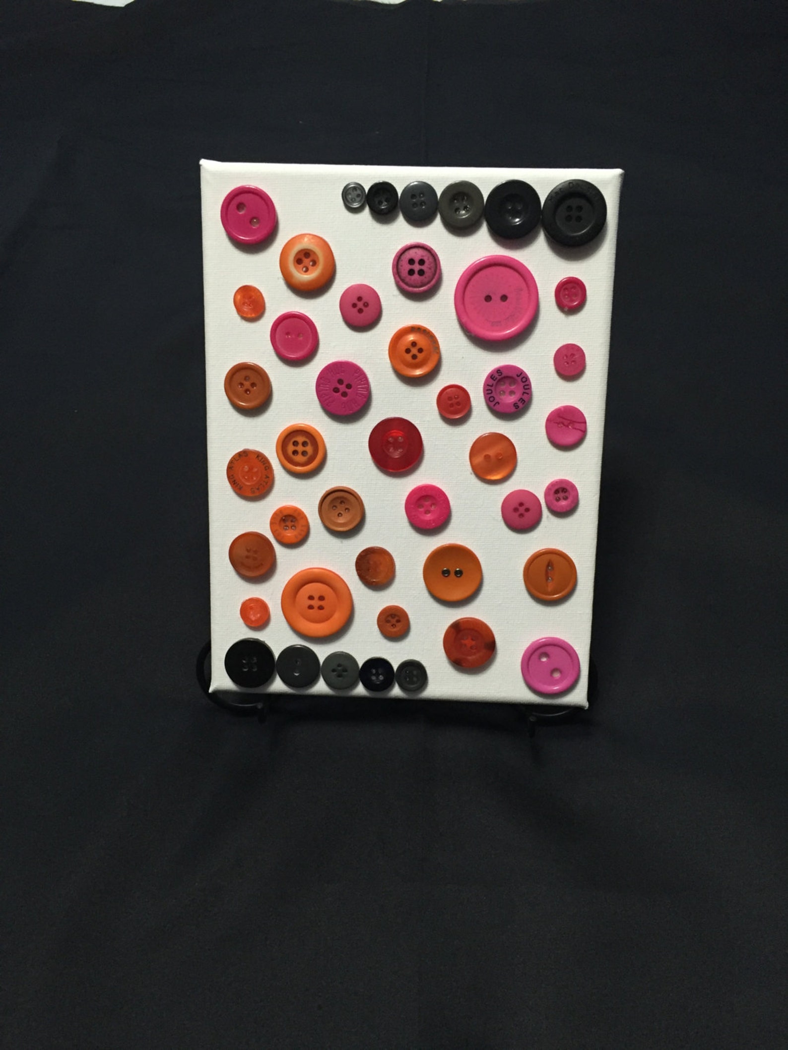Button Art - Canvas Button Art - Buttons on Canvas - Button Wall Art ...