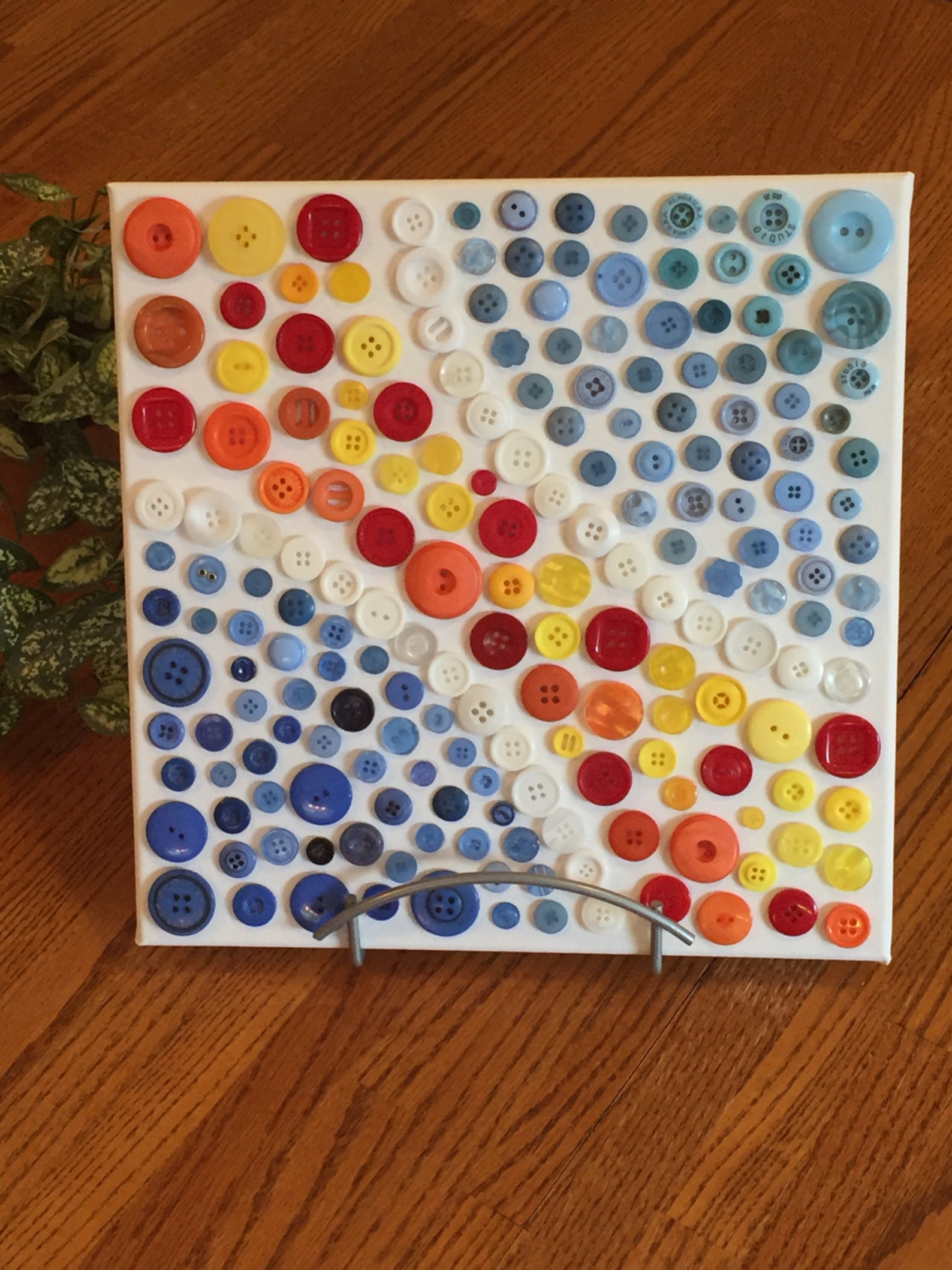 Button Art - Canvas Button Art - Buttons on Canvas - Button Wall Art ...