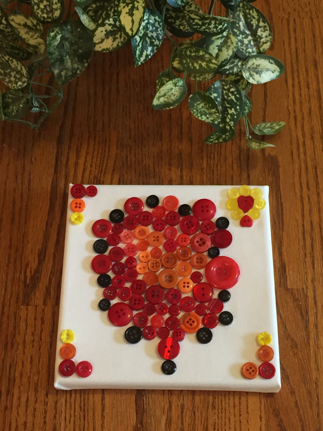 Button Art, Canvas Button Art, Buttons on Canvas, Button Wall Art ...