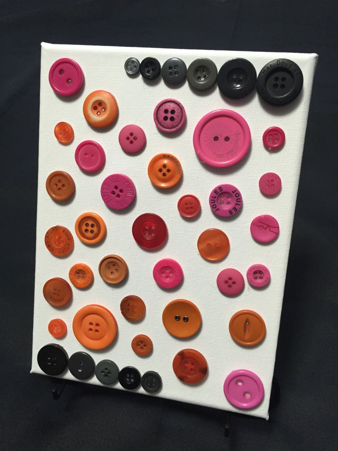 Button Art - Canvas Button Art - Buttons on Canvas - Button Wall Art ...