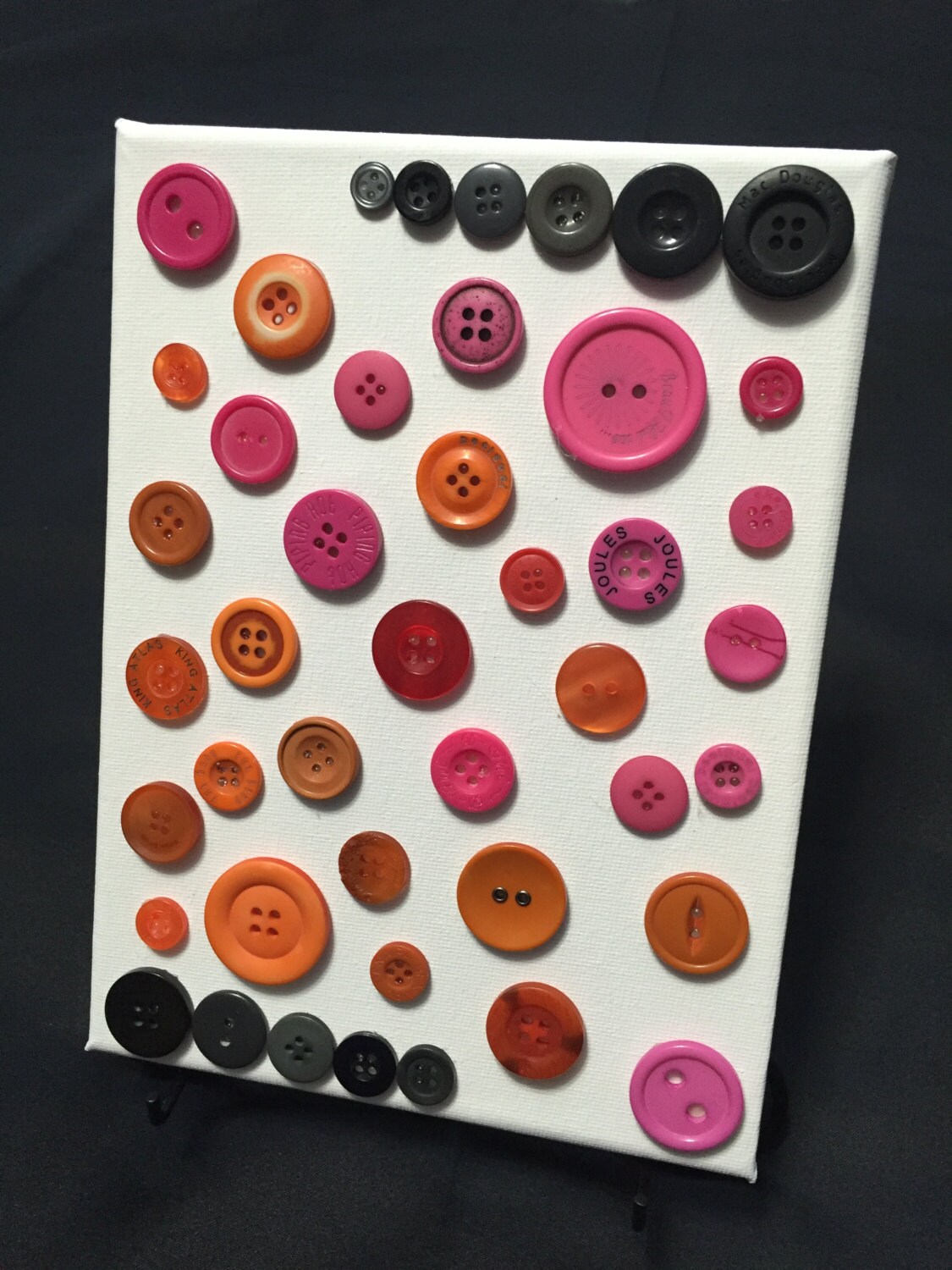 Button Art - Canvas Button Art - Buttons on Canvas - Button Wall Art ...