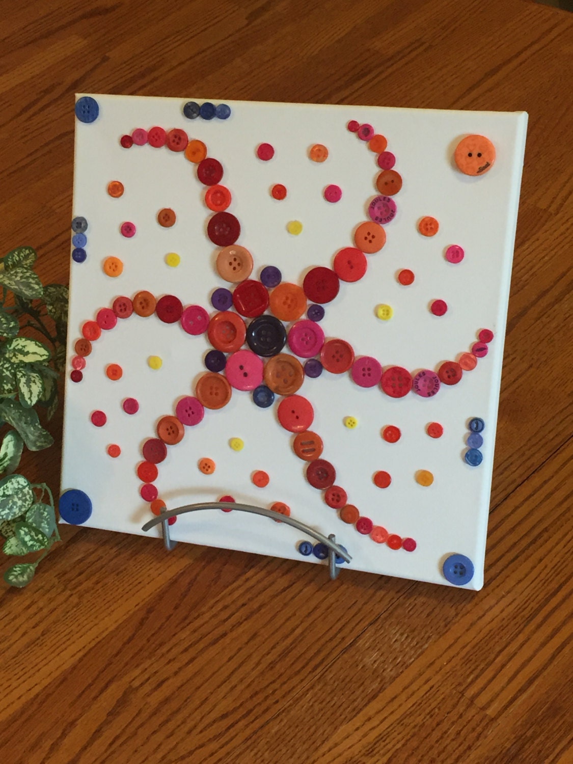 Button Art - Canvas Button Art - Buttons on Canvas - Wall Art - Button ...