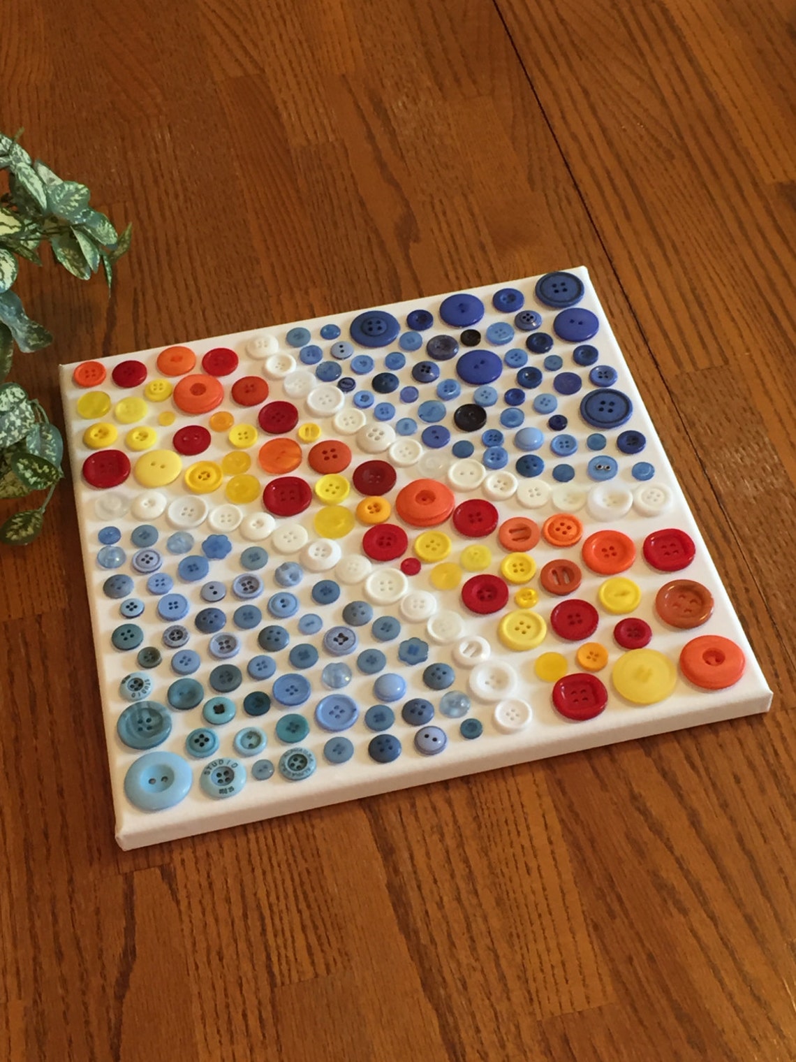 Button Art - Canvas Button Art - Buttons on Canvas - Button Wall Art ...