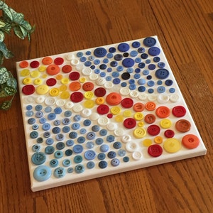 Button Art - Canvas Button Art - Buttons on Canvas - Button Wall Art ...