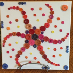 Button Art - Canvas Button Art - Buttons on Canvas - Wall Art - Button ...