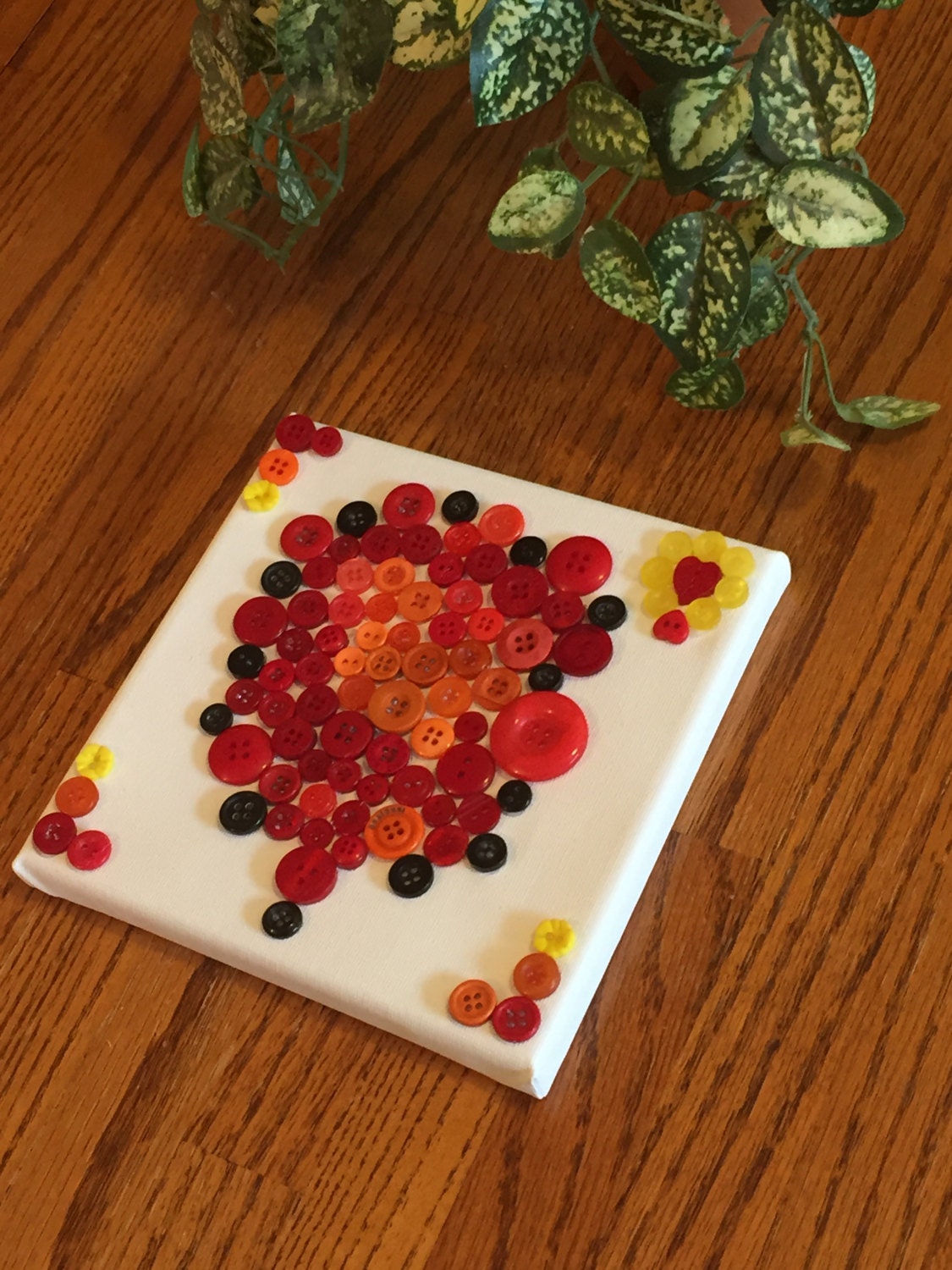 Button Art, Canvas Button Art, Buttons on Canvas, Button Wall Art ...