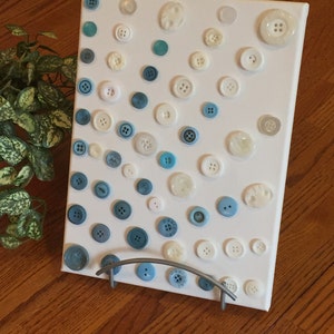 Button Art - Button Craft - Buttons on Canvas - Button Wall Art ...