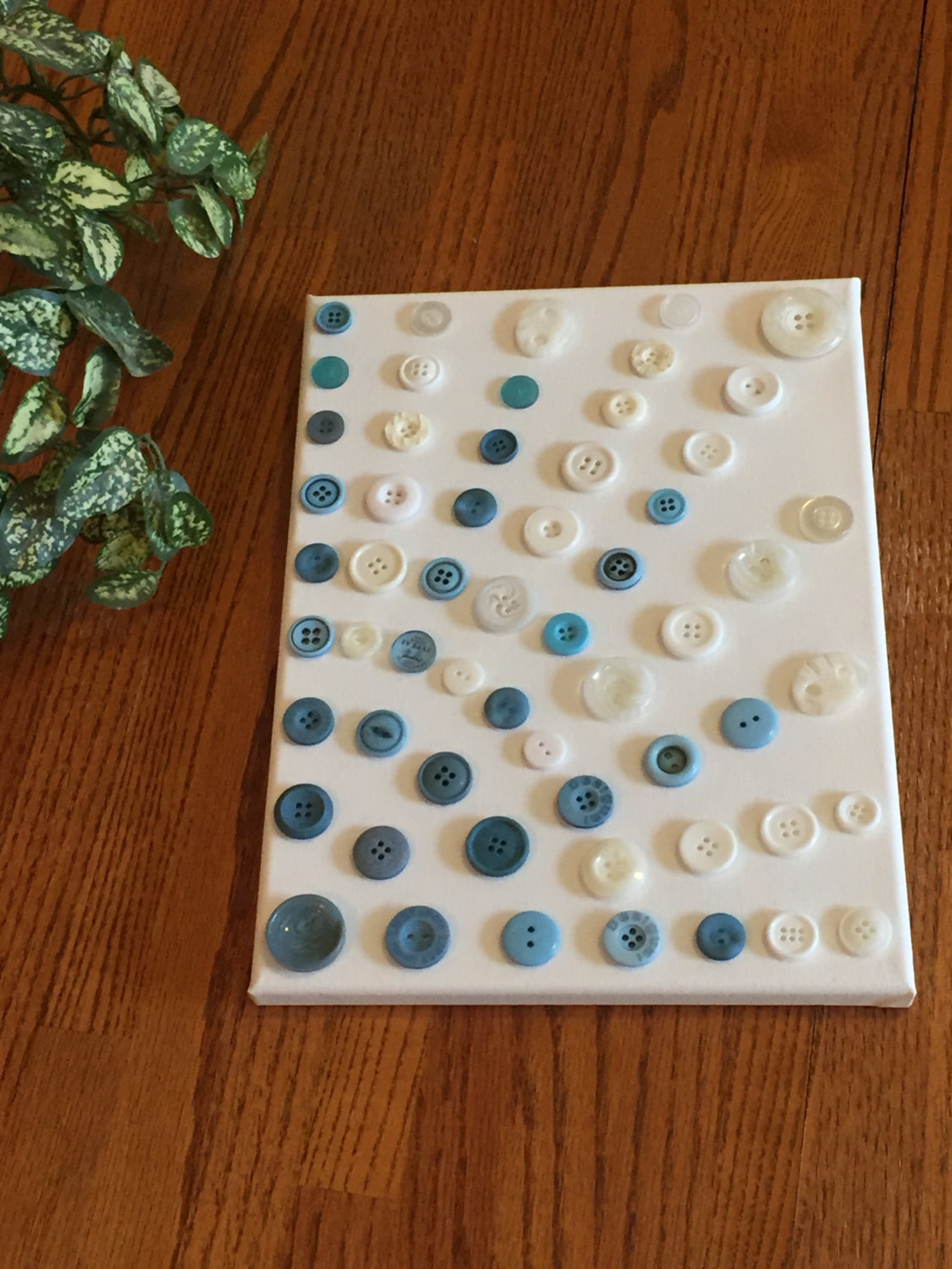 Button Art - Button Craft - Buttons on Canvas - Button Wall Art ...