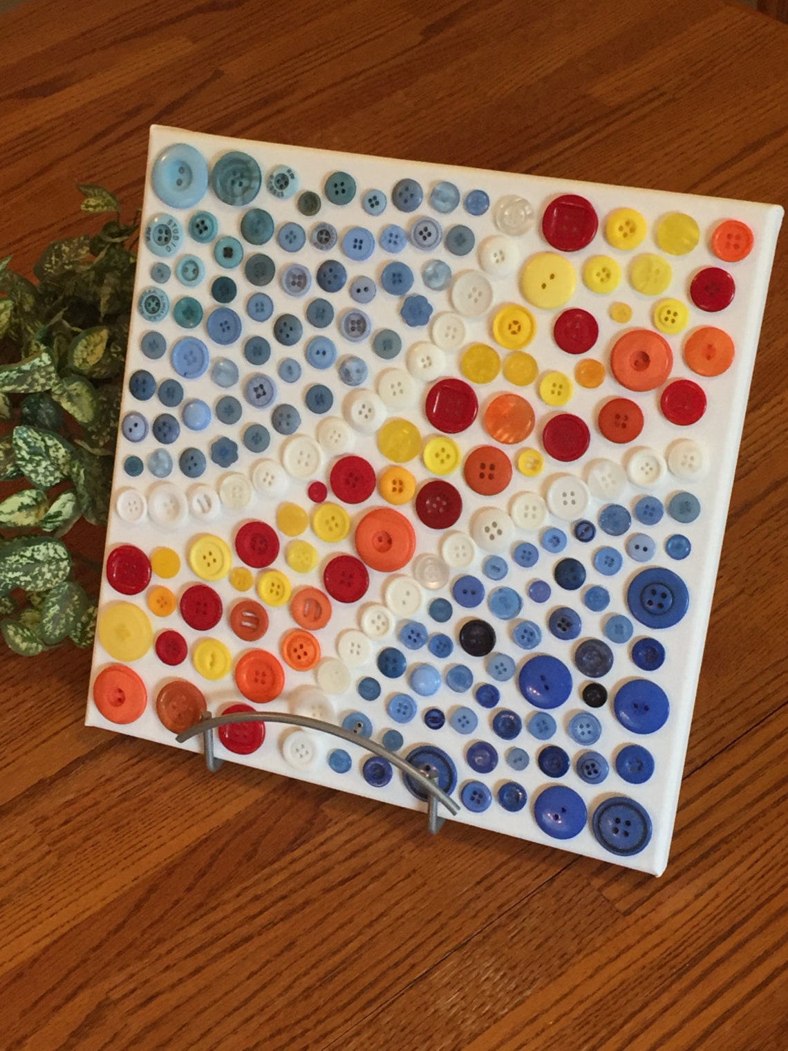 Button Art - Canvas Button Art - Buttons on Canvas - Button Wall Art ...