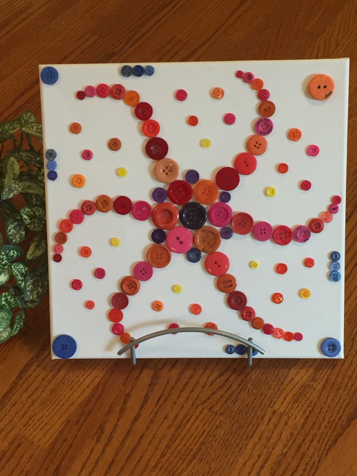 Button Art - Canvas Button Art - Buttons on Canvas - Wall Art - Button ...