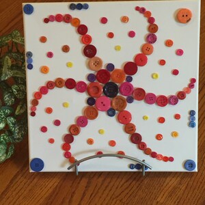 Button Art - Canvas Button Art - Buttons on Canvas - Wall Art - Button ...