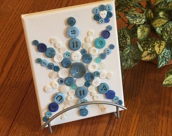 Button Art - Canvas Button Art - Buttons on Canvas - Wall Art - Button ...