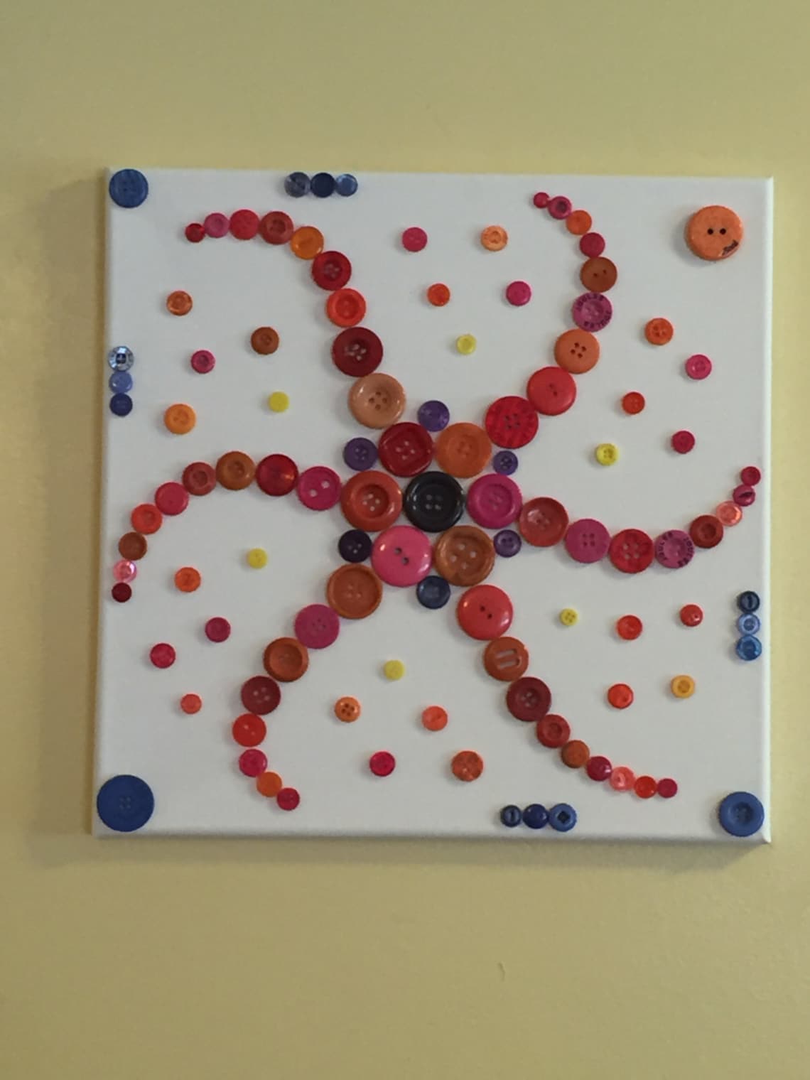 Button Art - Canvas Button Art - Buttons on Canvas - Wall Art - Button ...