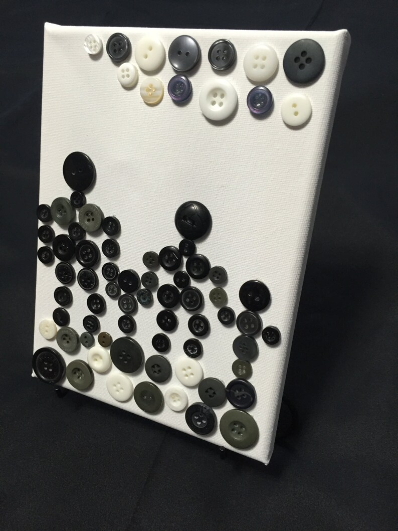 Button Art - Canvas Button Art - Button Wall Art - Gift Idea - Home ...