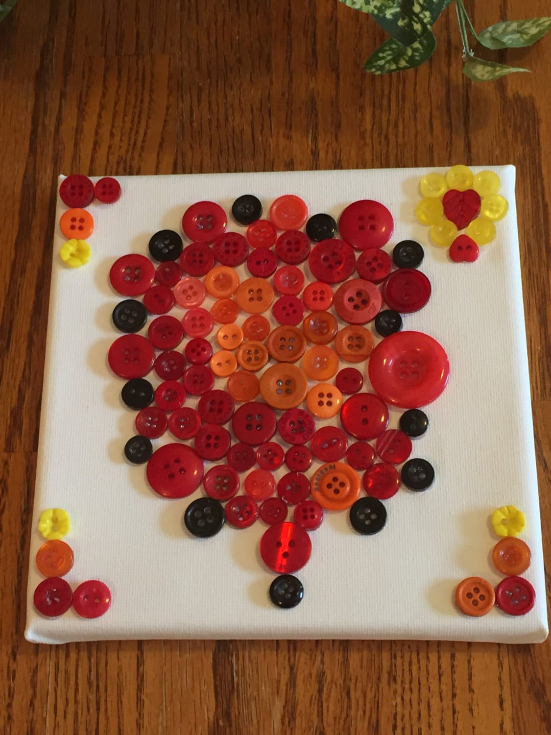 Button Art, Canvas Button Art, Buttons on Canvas, Button Wall Art ...