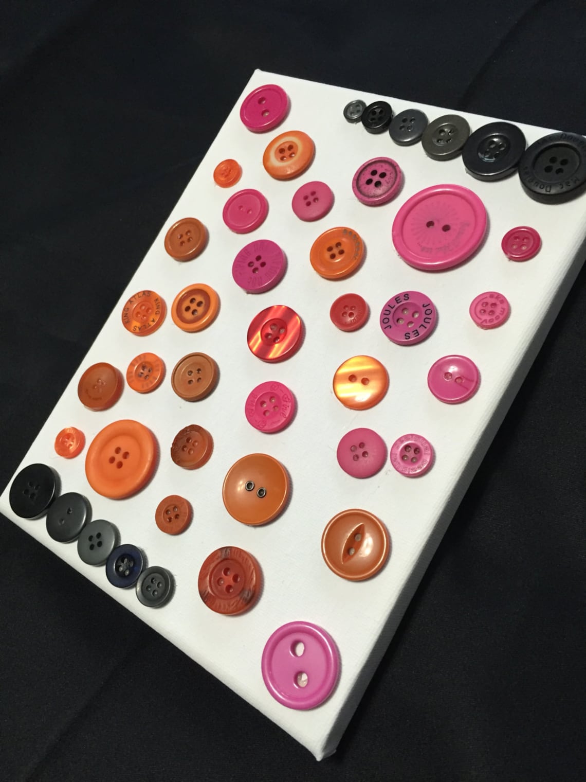 Button Art - Canvas Button Art - Buttons on Canvas - Button Wall Art ...