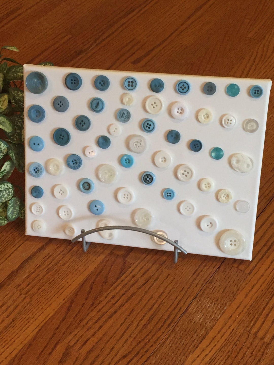 Button Art - Button Craft - Buttons on Canvas - Button Wall Art ...