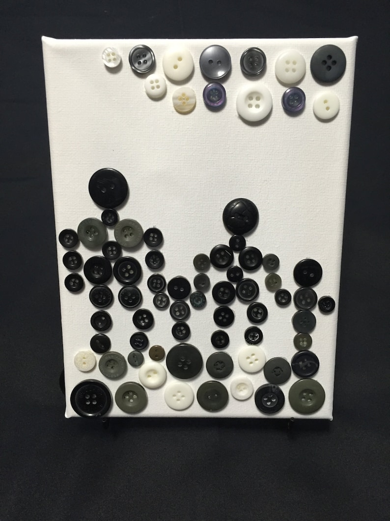 Button Art - Canvas Button Art - Button Wall Art - Gift Idea - Home ...